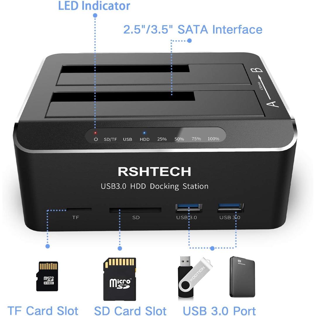 Dualschacht Festplatten Dockingstation,USB 3.0 Aluminium,Karton ...